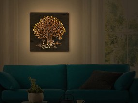 Li-Go "Lípa" světelný obraz 230V 62x62 cm provedení povrchu: dub světlý
