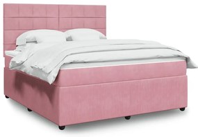 Box spring postel s matrací růžová 180x200 cm samet 3294711