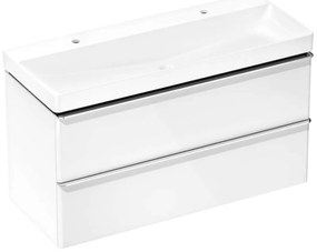 Hansgrohe Xelu Q - Skříňka s dvojumyvadlem, 63x118x50 cm, 2 zásuvky, lesklá bílá/chrom 54386000