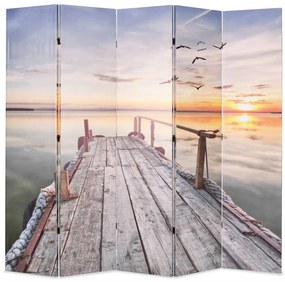 Skládací paraván 200 x 170 cm jezero 245883