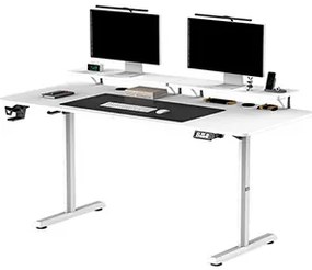 ULTRADESK HIGHLANDER XXL Bílý pracovní stůl s elektrickým nastavením Lama Plus