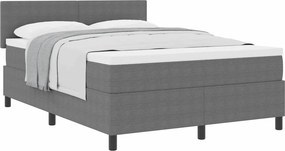 Postel s boxspringem s čelo Světle šedá a bílá 140 x 190 cm 3337511