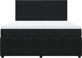 Box spring postel s matrací černá 180x200 cm samet 3292402