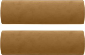 2místná pohovka s polštáři hnědá 140 cm samet 3200888