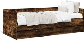 Válenda se zásuvkami bez matrace kouřový dub 90 x 200 cm 3280822