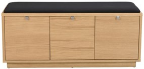 ROWICO Hnědá lavice s úložným prostorem CONFETTI a černým sedákem 106 cm 103761