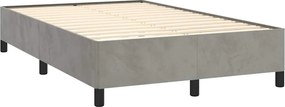 Box spring postel s matrací a LED světle šedá 120x190 cm samet 3270317