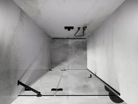 Mexen Lunar sprchové dveře otočné levé 85 cm, transparentní, černé - 834-085-000-70-00-L