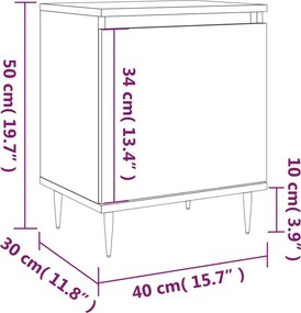 vidaXL Noční stolek 40 x 30 x 50 cm kompozitní dřevo [826814] Barva: šedá sonoma