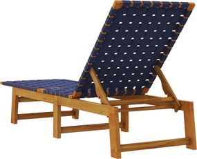 Lehátka 2 ks tmavě modrá masivní akáciové dřevo a textil 3214212