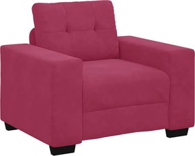 Set pohovek 3 ks Větrná červená samet 3324643