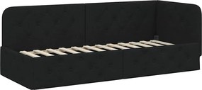 Rohový rám postele Černý 80 x 200 cm textil 3394031