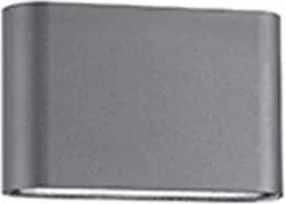 NV 740404 Venkovní nástěnné svítidlo SOHO tmavě šedý hliník skleněný difuzor LED 2x5W 3000K 220-240V 2x60st. IP54 světlo nahoru a dolů - NOVA LUCE