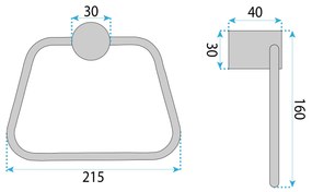 Rea Tomi, věšák na ručník, měděná matná, REA-88077