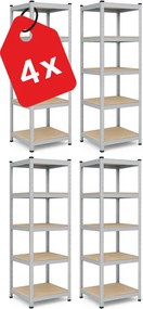 Regál 180x40x40 cm zinkovaný 5-policový, nosnost 875 kg - 4ks