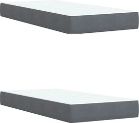 Box spring postel s matrací tmavě šedá 200x200 cm samet 3287825