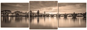 Obraz na plátně - Karlův most - panoráma 5111HD (120x40 cm)