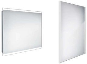 Nimco - Zrcadlo s LED osvětlením, 90x70 cm, hliník ZP 12019