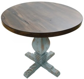 Jídelní stůl MANORCA 75 cm hnědý/světle modrý
