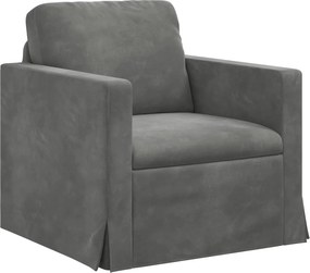 Set pohovek 2 ks Tmavě šedá samet 3407626