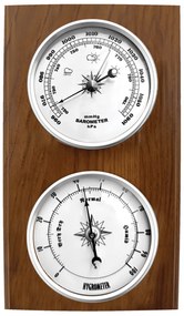 JVD Dřevěný hranatý retro vlhkoměr a barometr JVD BA232/11