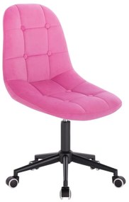 LuxuryForm Židle SAMSON VELUR na černé podstavě s kolečky - růžová