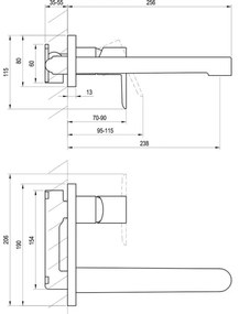 Ravak X070146 - Umyvadlová baterie pro podomítkovou instalaci PURI lesklý chrom