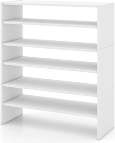 Costway Stojan na boty 78 cm Dlouhá horizontální skříňka na boty 2-vrstvý úložný