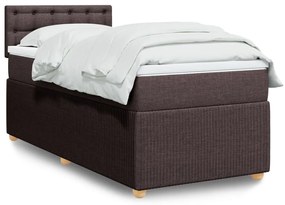 Box spring postel s matrací tmavě hnědá 80x200 cm textil