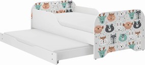 Wooden Toys Dětská postel MIKI 160x80 ZVÍŘÁTKA s funkcí spaní