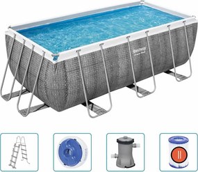 Bestway Bazénový set Power Steel obdélníkový 412 x 201 x 122 cm