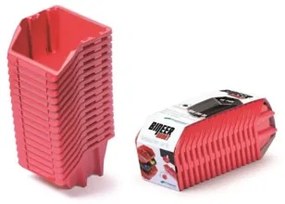 Set úložných boxů 16ks BINEER SHORT 92x77x60 mm červený
