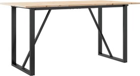 Jídelní stůl s O rámem 140 x 80 x 75 cm borové dřevo a ocel 3282676
