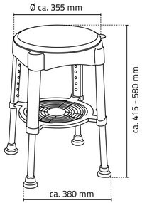 Ridder, Židle otočná, nastavitelná výška, bílá/modrá, A0050401