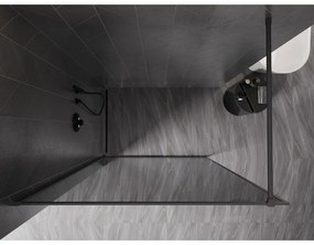 Mexen Kioto-XF, sprchová zástěna s rámem 150 x 202 cm, 10mm šedé sklo, grafitový profil, 800-150-104-95-40-X