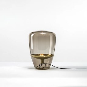 Skleněná stolní a podlahová lampa Balloons Dekor: Hnědé sklo / Mosazný reflektor, Rozměr: ø 430 x 610 mm