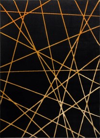 Dywany Łuszczów Kusový koberec Gloss 406C 86 geometric black/gold Rozměry koberců: 280x370