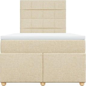 Box spring postel s matrací krémová 120x200 cm textil 3293552
