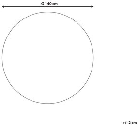 Koberec světle šedý kruhový ⌀ 140 cm DEMRE Beliani