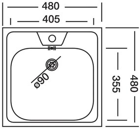 ALVEUS 1074634 - Kuchyňský dřez ALLUX 48x48 cm matná ocel/satin
