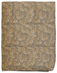 Chic Antique Prošívaný bavlněný přehoz Latte Flowers 180x130 cm, béžová barva, textil