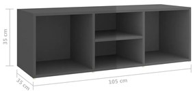 Botníková lavice lesklá šedá 105 x 35 x 35 cm dřevotříska - Default Title