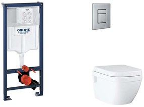 Grohe Rapid SL - Set předstěnové instalace, klozetu, sedátka SoftClose a tlačítka Skate Cosmopolitan, kartáčovaná nerezová ocel SANI11BB2121