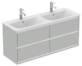 Ideal Standard Connect Air - Skříňka pod dvojumyvadlo 120 cm, lesklá světle šedá/matný bílý lak E0822EQ