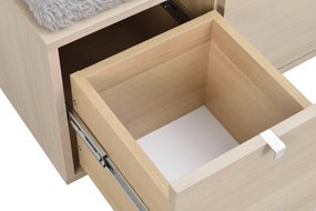 Rowico světle hnědá lavice s úložným prostorem CONFETTI a šedým sedákem 106 cm 103768