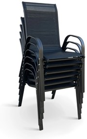Zahradní jídelní set Viking L + 4x kovová židle Ramada