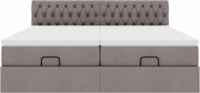 Osmanský rám postele s matrací taupe 180x200cm textil 3312019