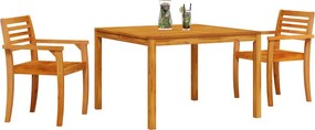 Zahradní jídelní souprava 3 ks Hnědá Masivní akátové dřevo 3375671