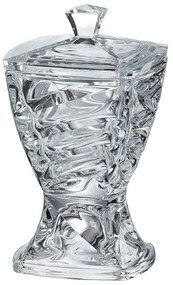 Crystalite Bohemia skleněná dóza Facet 24,5 cm