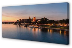Obrazy na plátně Krakow Sunset řeky lock 100x50 cm